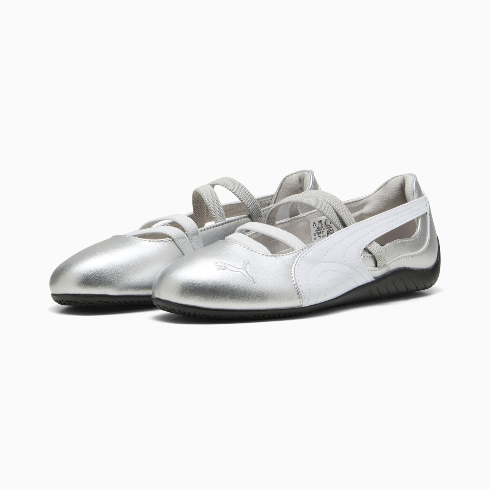 Baleriny damskie Puma SPEEDCAT METALLIC srebrne 40158101 - Sportroom.pl